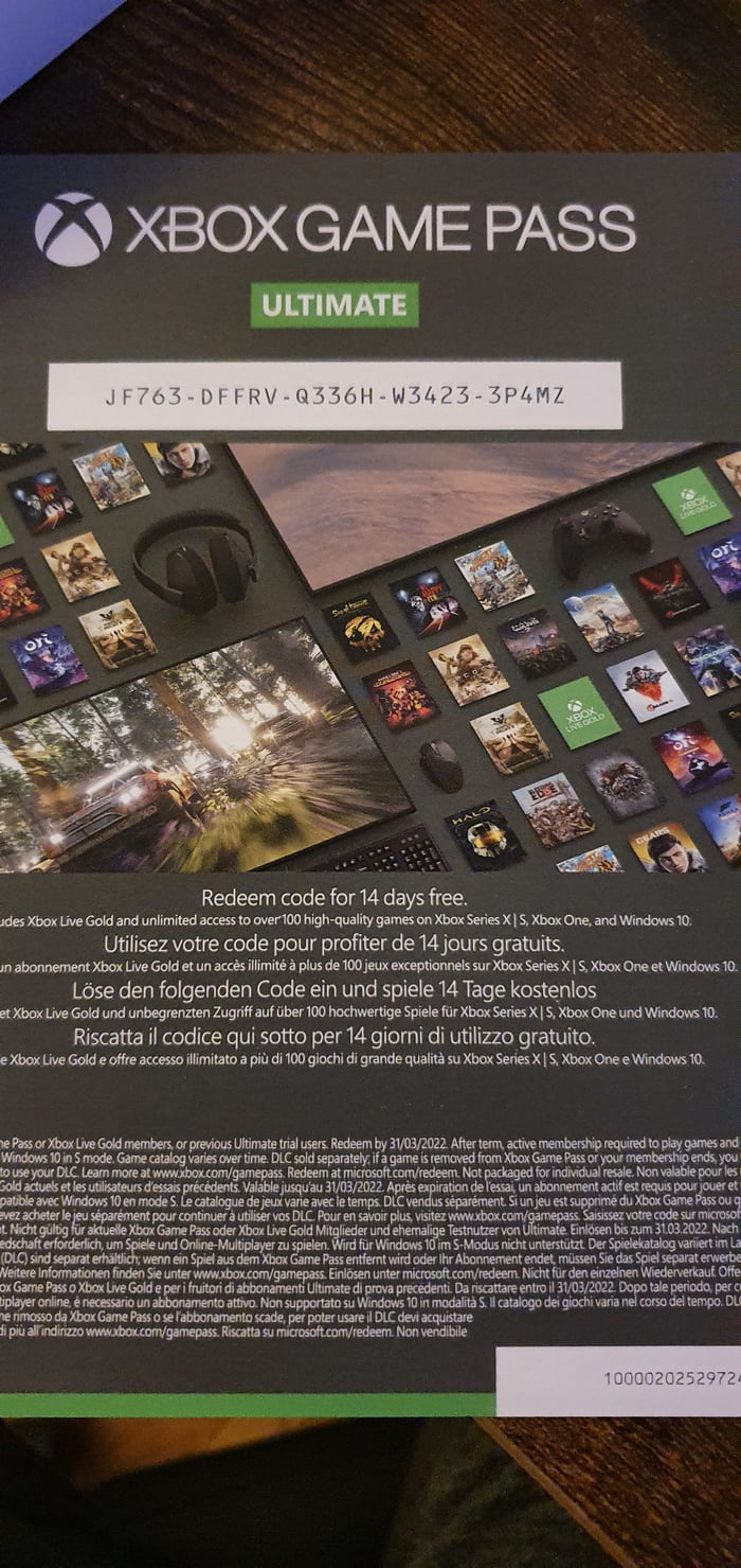 Free Xbox Game Pass Code - 9GAG