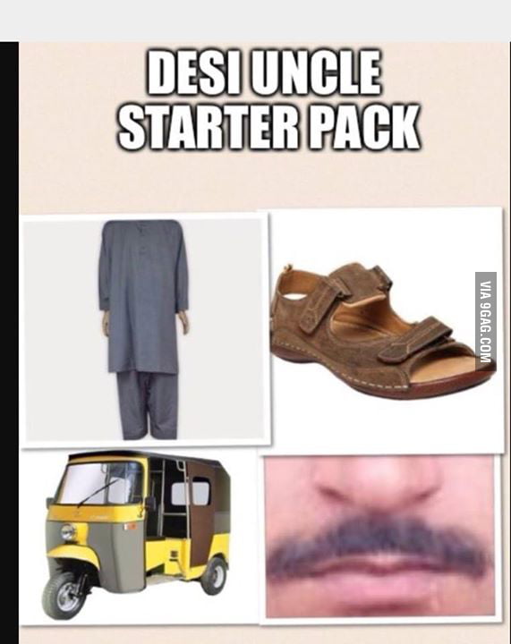 Desi(Indian/Pakistani) Uncle Starter Kit - 9GAG