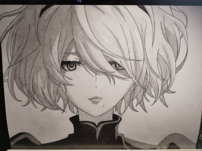 My pencil freehand of 2B from Nier Automata anime. - 9GAG