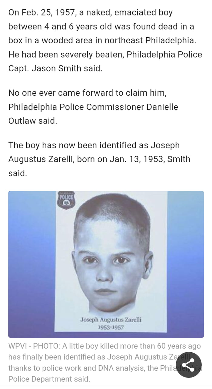 Child in the "Boy in the box" case finally identified. - 9GAG