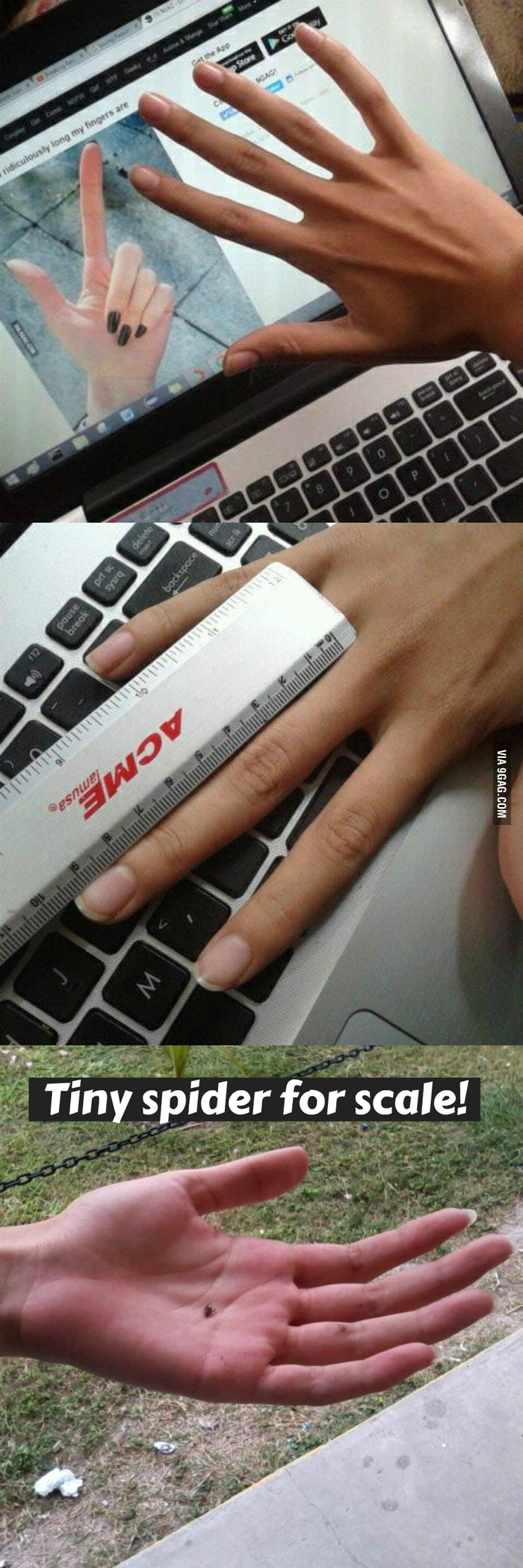 To the girl with ridiculously long fingers... - 9GAG