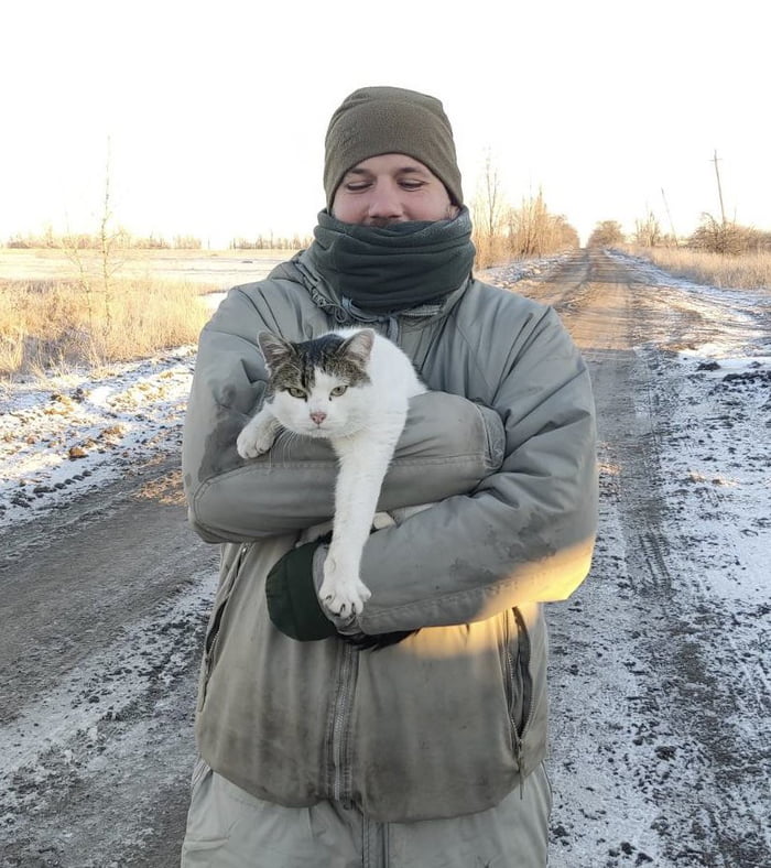 Ukrainian military cat named Hitman. - 9GAG