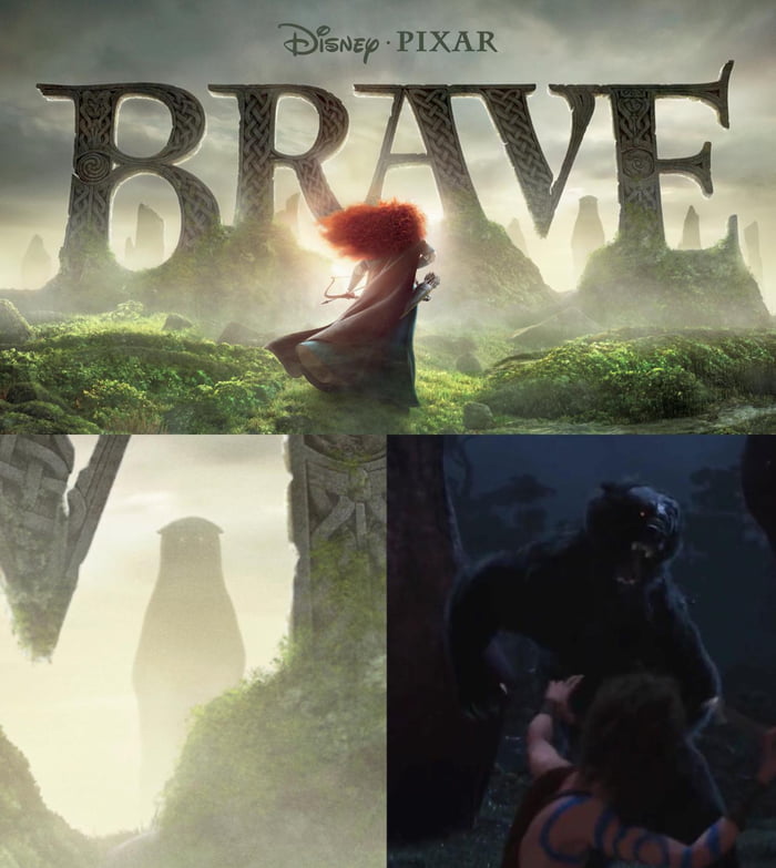 The poster for Brave (2012) has the main villain hidden in the background. - 9GAG