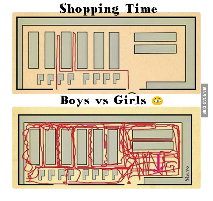 Shopping Time !!! Boys vs Girls - 9GAG