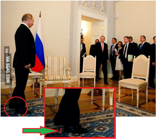 Is Putin wearing high heeled shoes? Do those politicians so desperately ...
