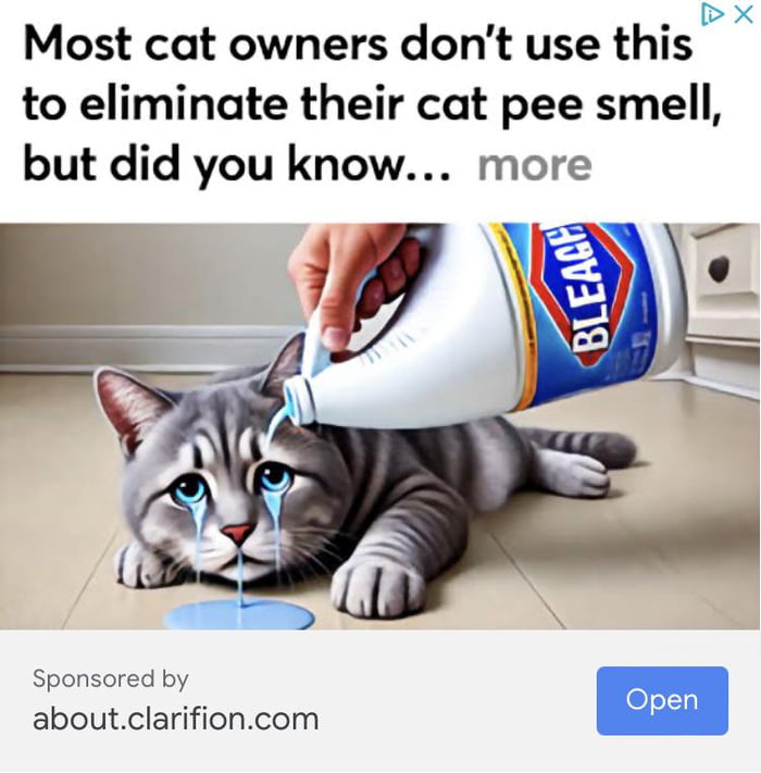 This company is suggesting people dump bleach in their cats eyes. - 9GAG