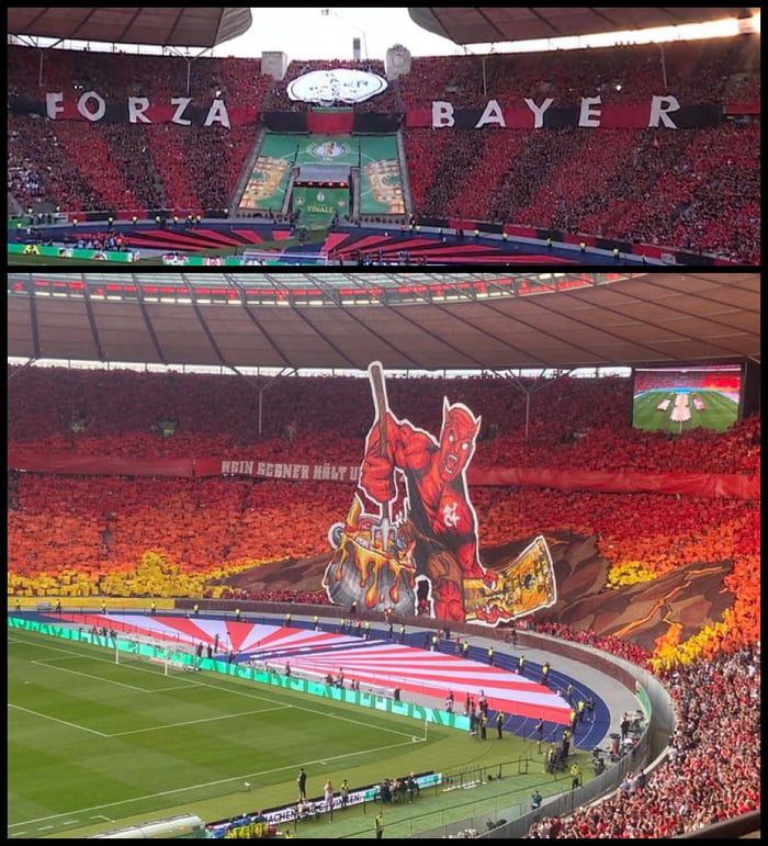 Leverkusen & Kaiserslautern tifos ahead of the DFB Pokal final - 9GAG