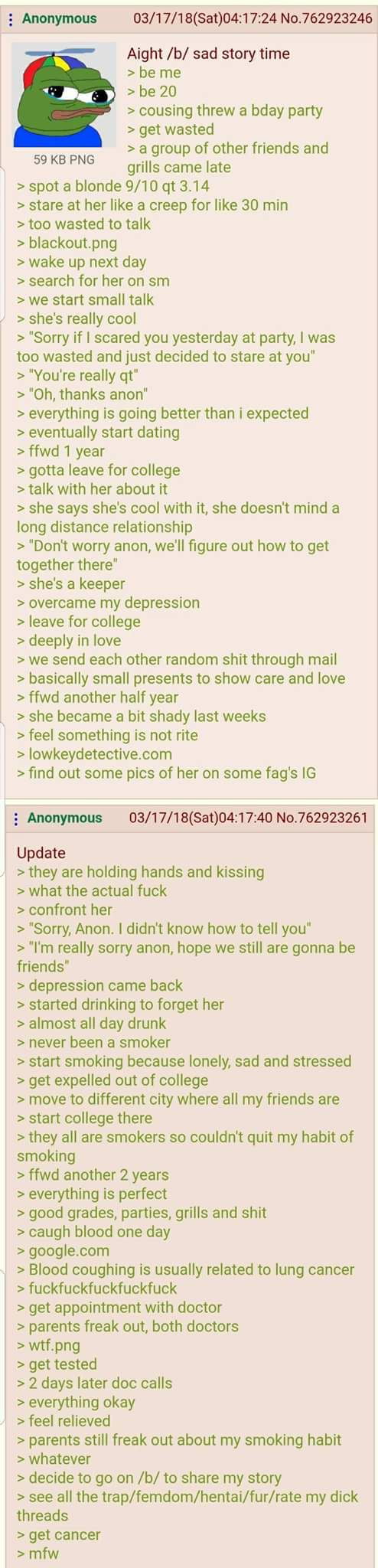 Anon share a sad story - 9GAG