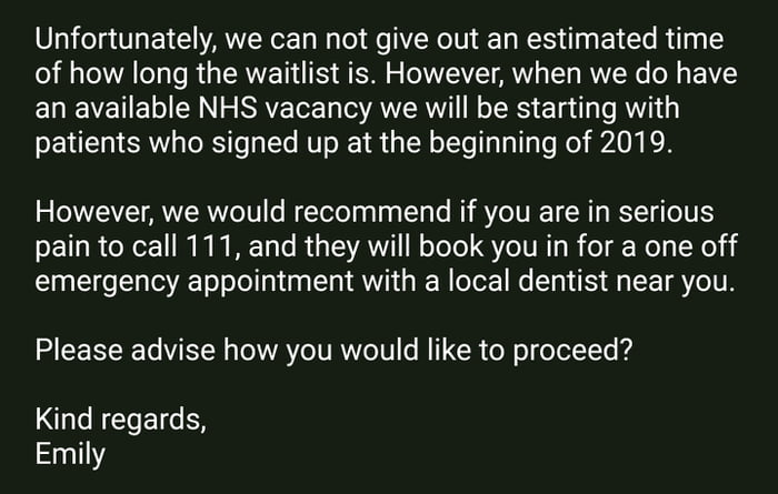 NHS is a joke. 4 years waiting list... - 9GAG