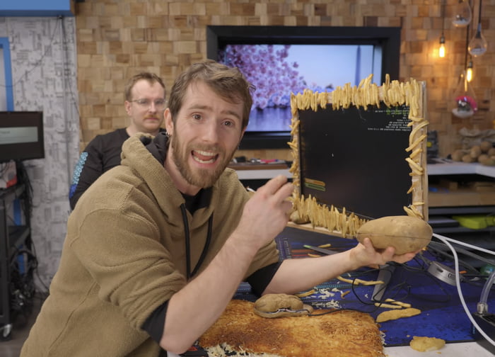 "Doom could run on a potato" now has a new meaning. If interested ...