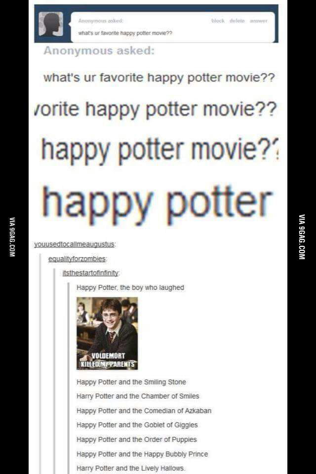 Happy potter, the boy who laughed - 9GAG