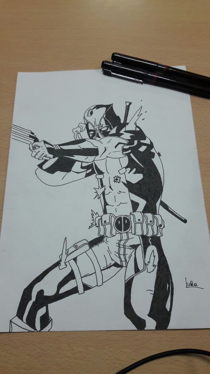 Deadpool cell-shaded drawing 2 - 9GAG
