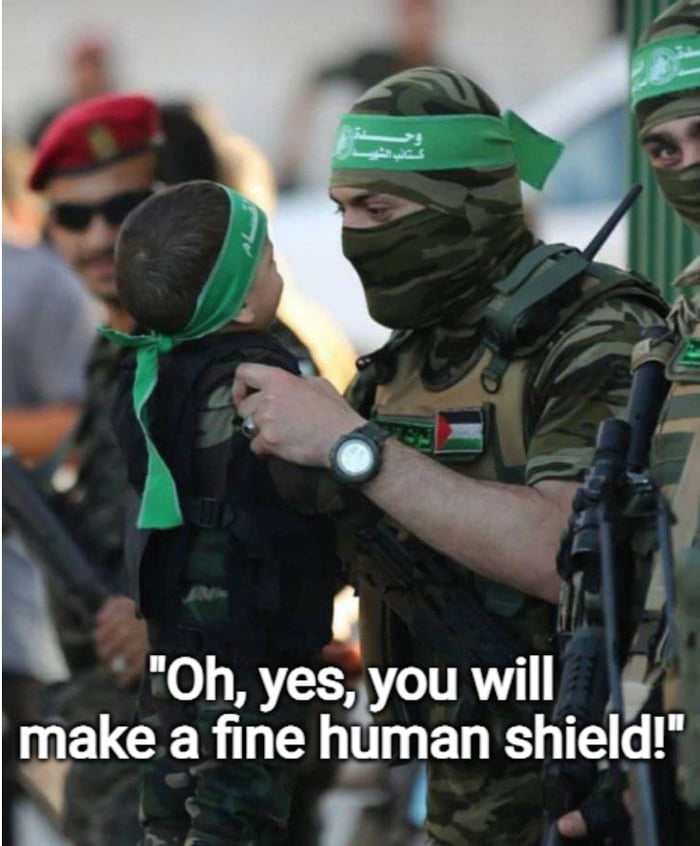 Bonding with his human shield - 9GAG