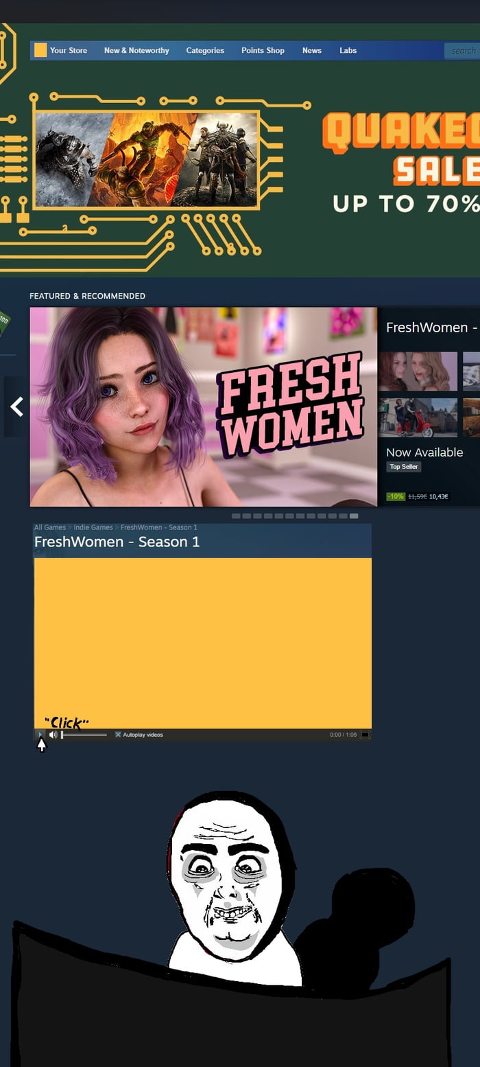 Steam recommend "Fresh Woman". - 9GAG