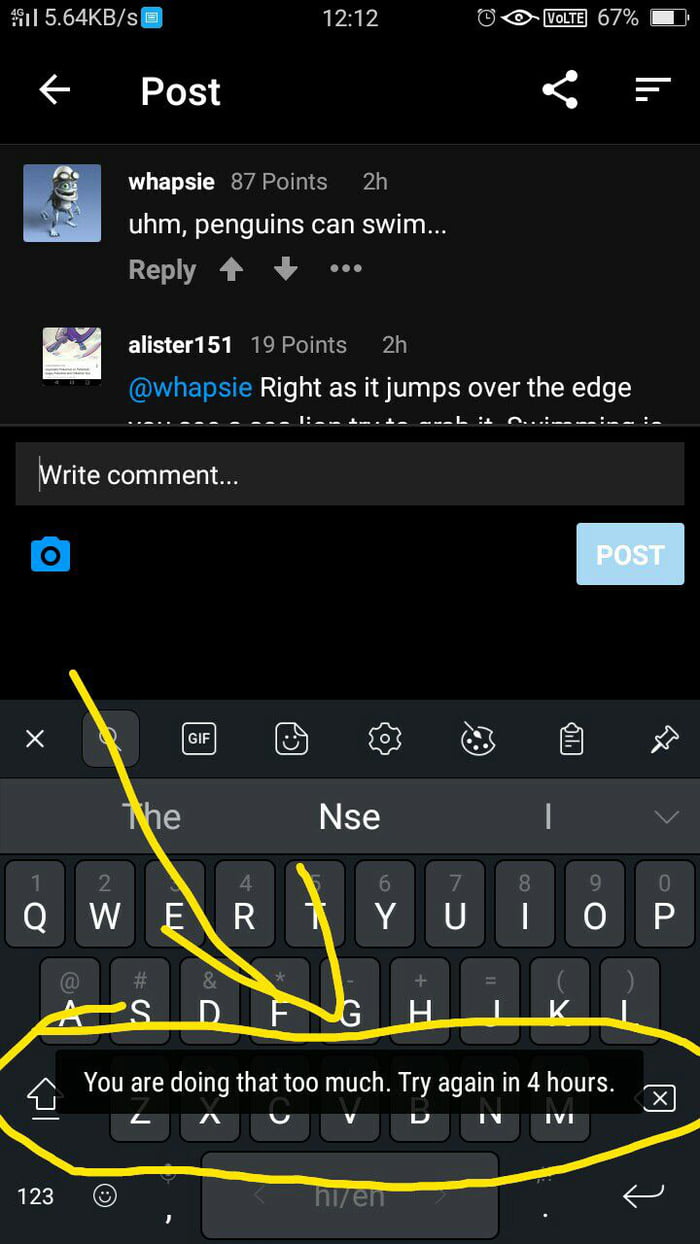 Why did I get this error on 9gag "You are doing it too much" - 9GAG