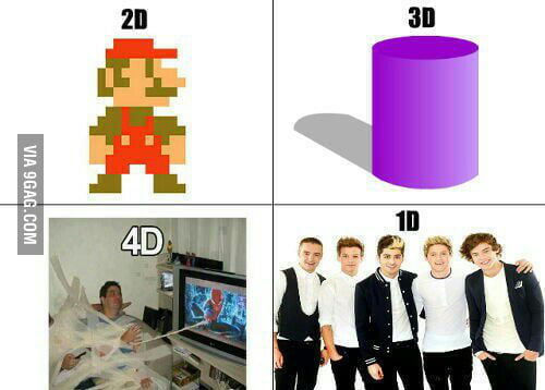 4D, 3D, 2D and 1D? - 9GAG