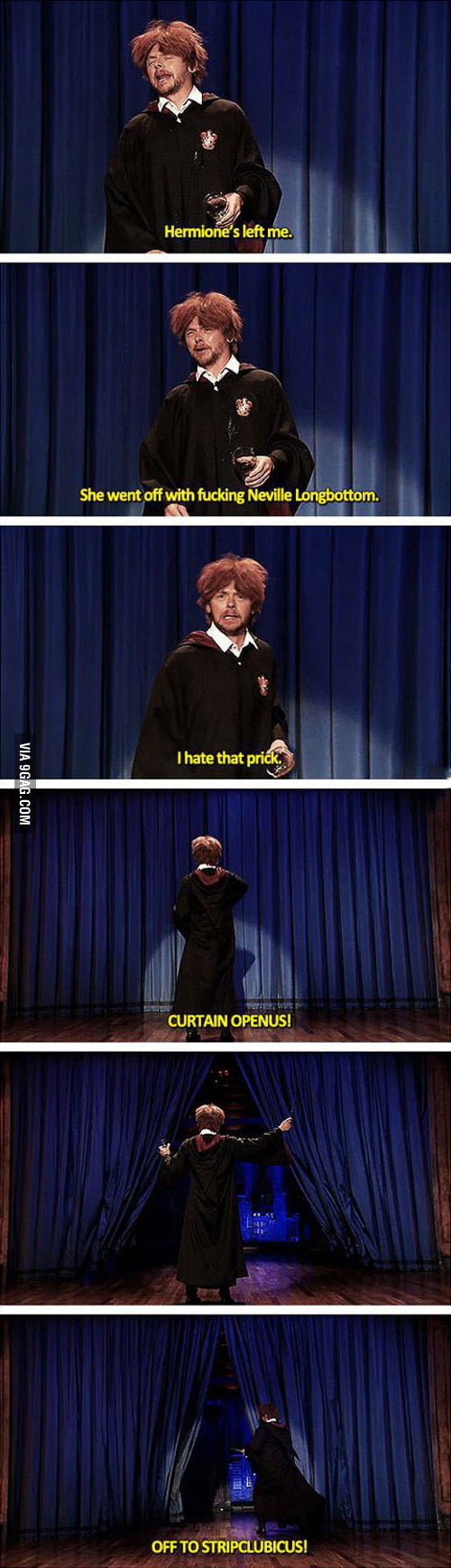 Simon Pegg as Ron Weasley… - 9GAG