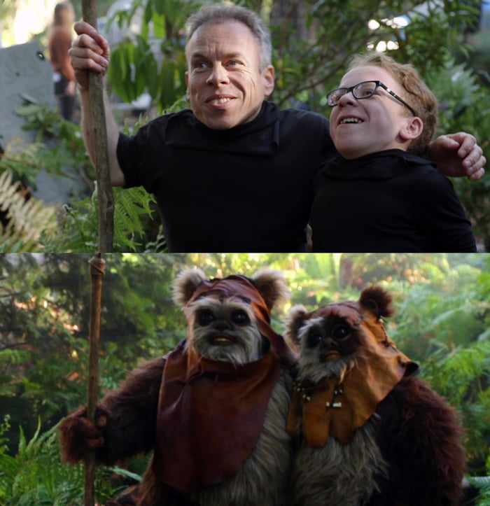 Warwick Davis and his son Harrison as Wicket W. Warrick and his son ...