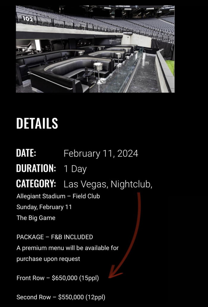 First Row at SuperBowl With Bottle Service - 9GAG