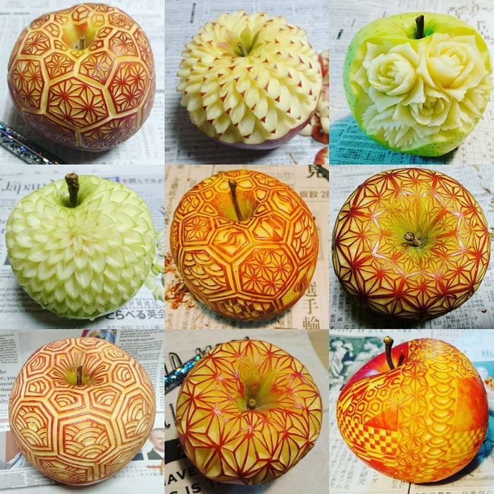 Intricate Apple Carvings (by Japanese food artist Takehiro Kishimoto ...