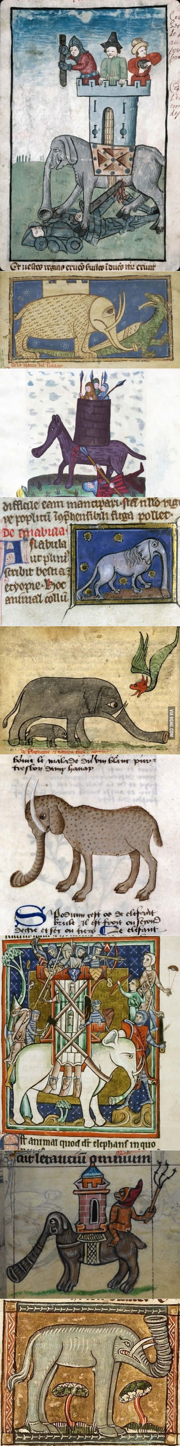 In the Middle Ages, artists knew about the existence of elephants, but ...