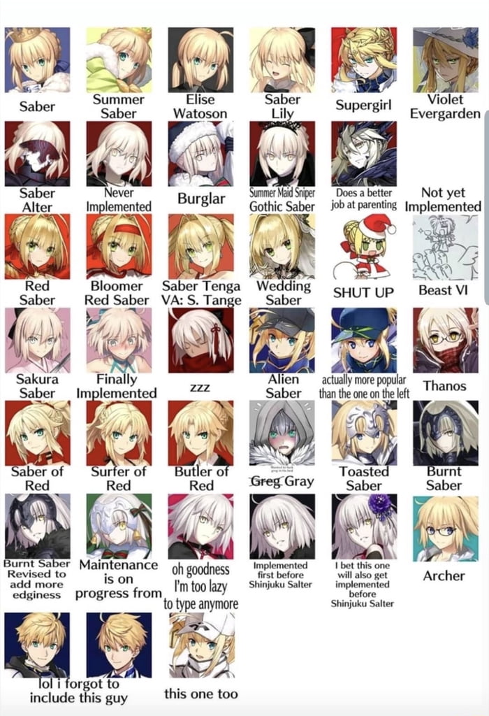 Saberface List - 9GAG
