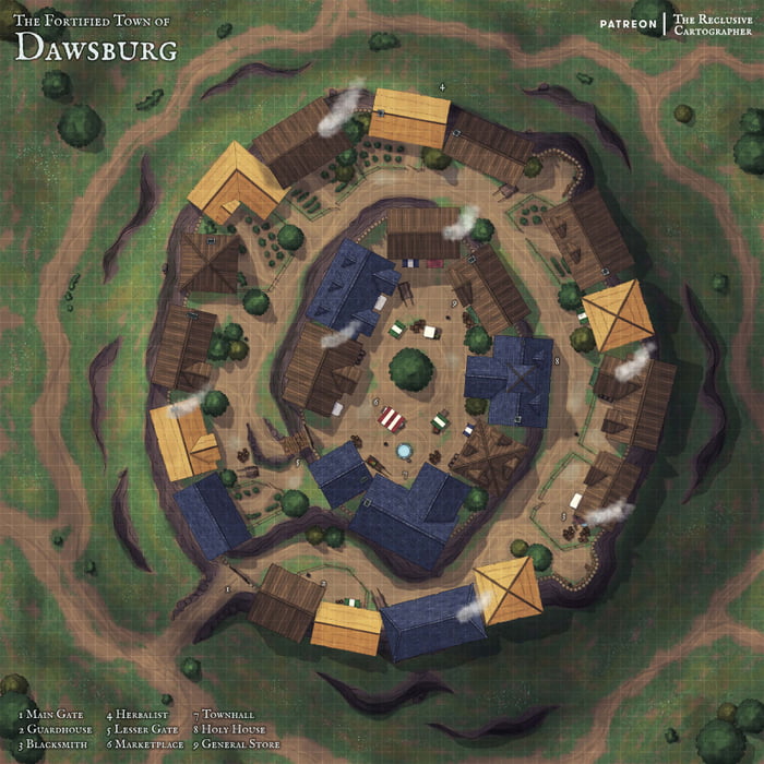 Remastered one of my older DnD maps. Feel free to use Dawsburg in your ...