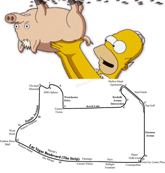 Why does the Las Vegas F1 track look like Spider Pig? 👀 - 9GAG