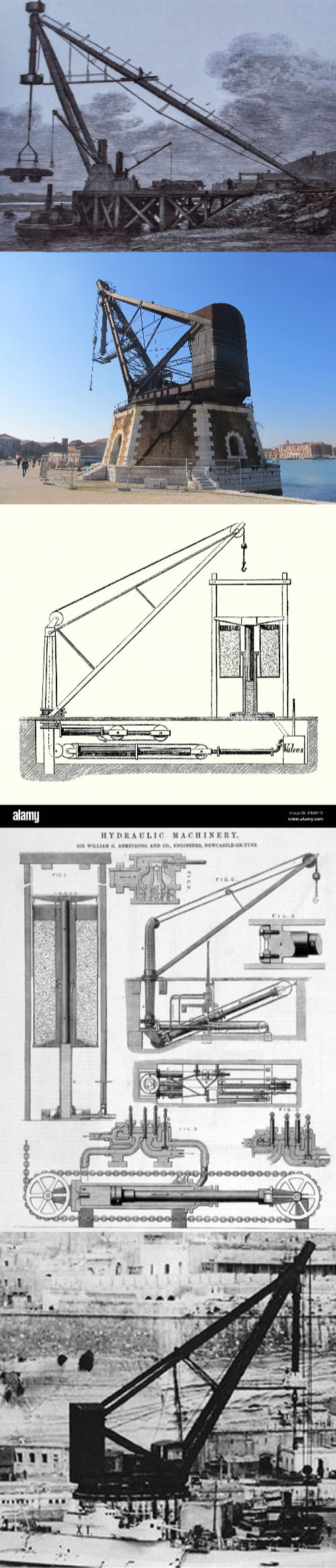 The first ever hydraulics, used for cranes and implemented all over ...