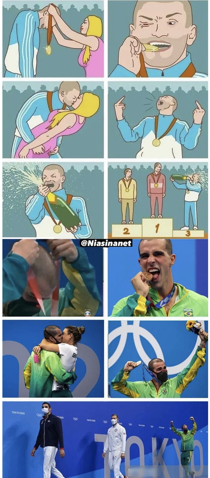 Brazilian swimmer Bruno Fratus, the real life 3rd place celebration ...