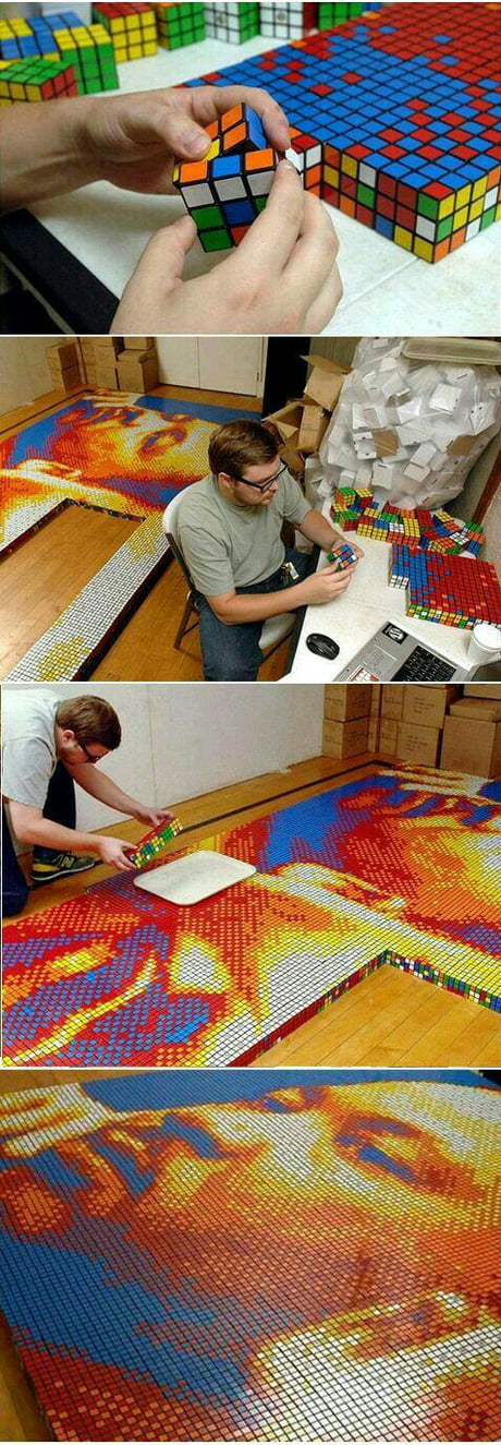 This man made a portrait of Martin Luther King using Rubik’s cubes ...