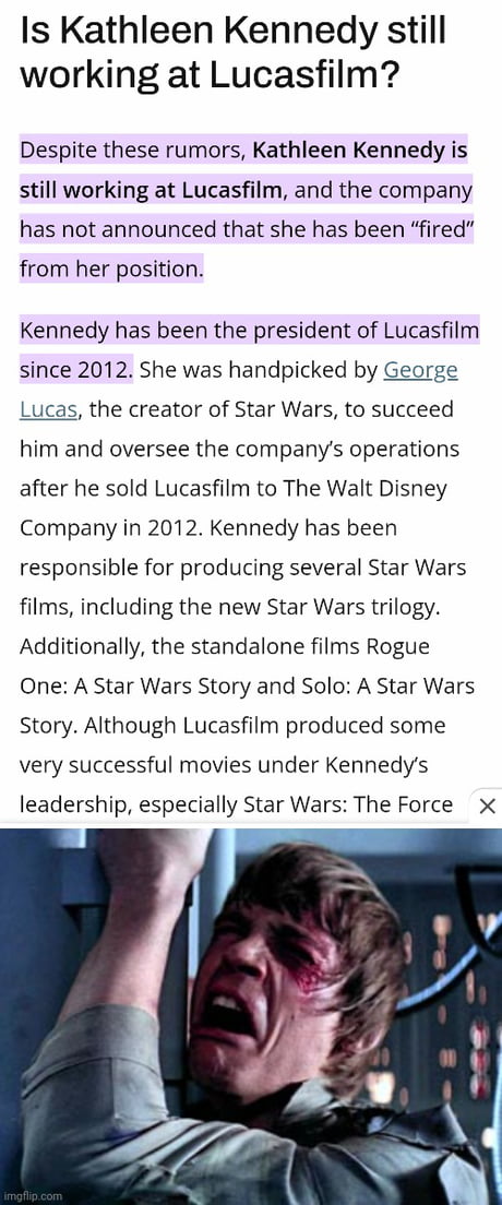 Best Funny kathleen kennedy Memes - 9GAG