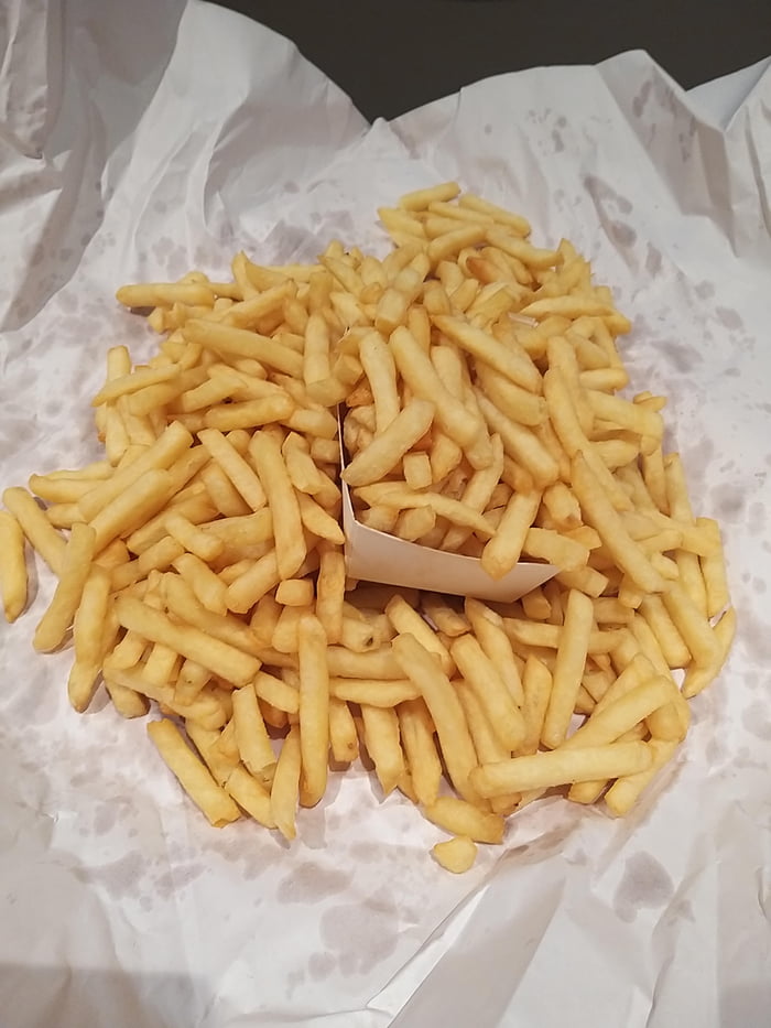 Small portion of french fries in belgium - 9GAG