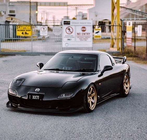 Mazda Rx-7(FD3S) Black With VOLK Racing Rays TE37's - 9GAG
