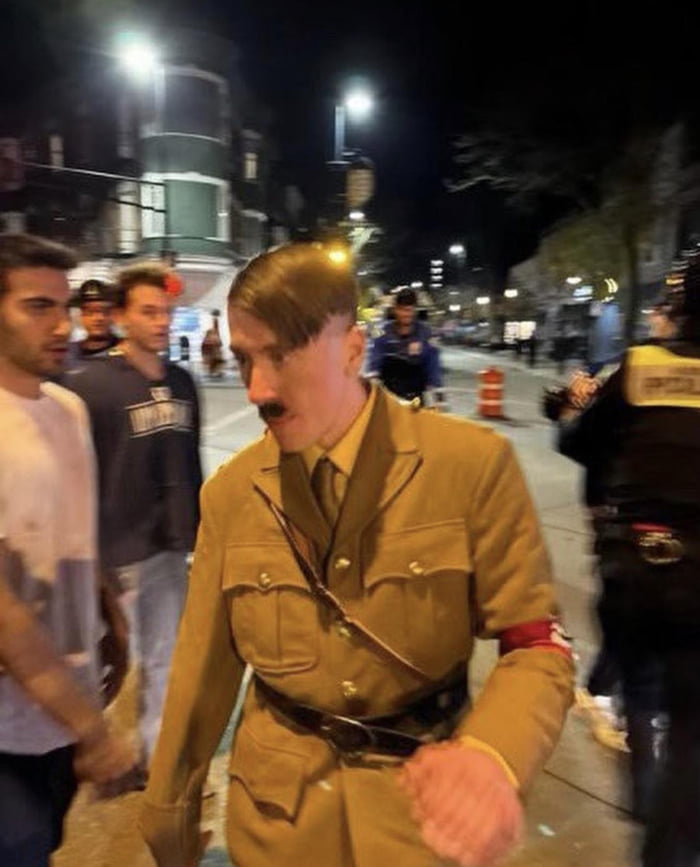 In Wisconsin a man was celebrating Halloween by dressing up as Hitler ...