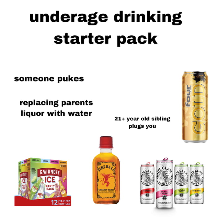 Underage drinking starter pack - 9GAG