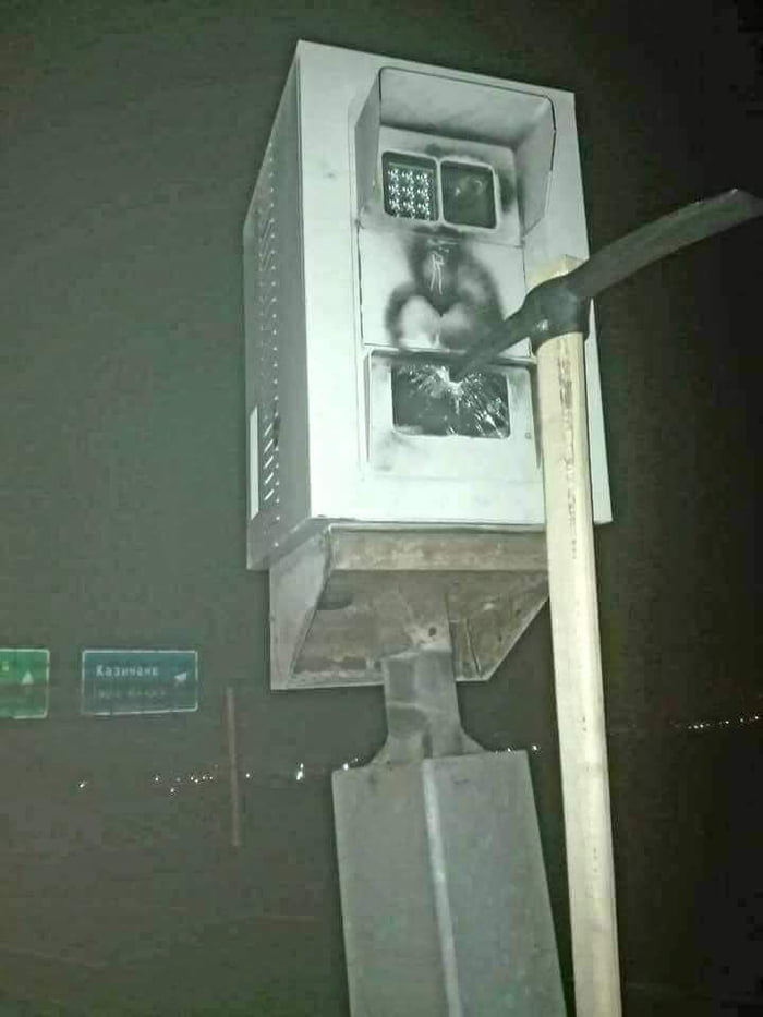 In Bulgaria we dont like speed cameras. - 9GAG