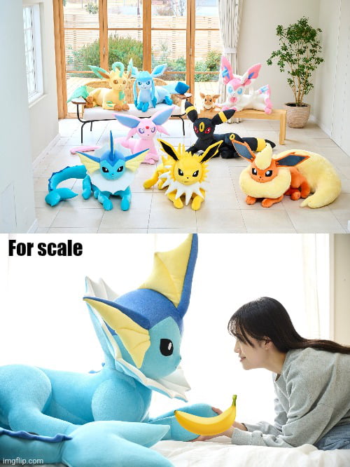 Great news for 9gagger! Official life size plushies of eevee and its evolution - 9GAG