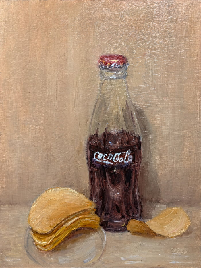 Cola, My oil painting - 9GAG