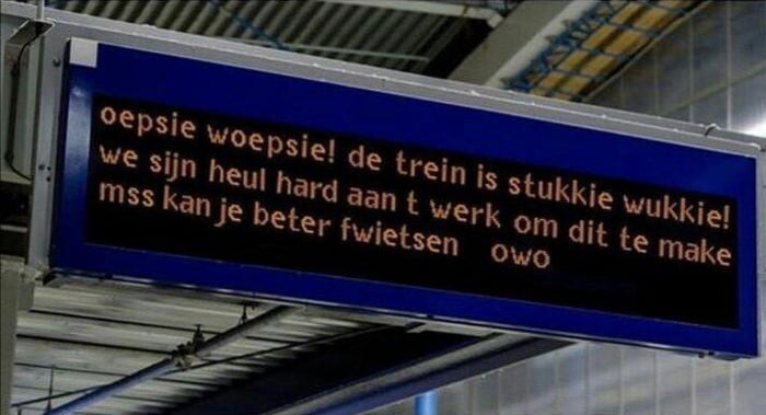 De trein is stukkie wukkie - 9GAG