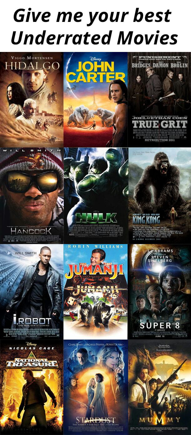 Known movies but not that well regarded in their entertainment level ...