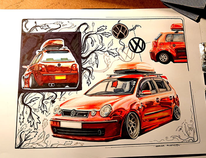 Volkswagen polo drawing - 9GAG