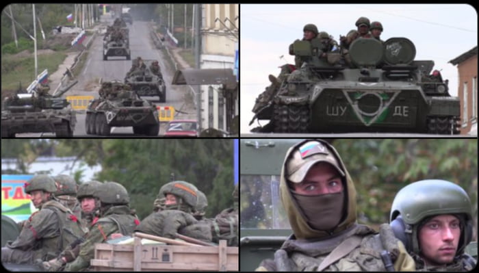 Russian armored vehicles, confirmed by distinct markings to belonging ...