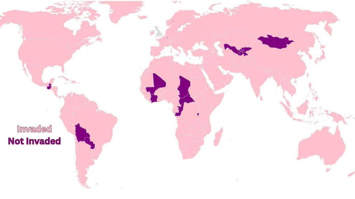A Map of Countries not invaded by Britain. - 9GAG