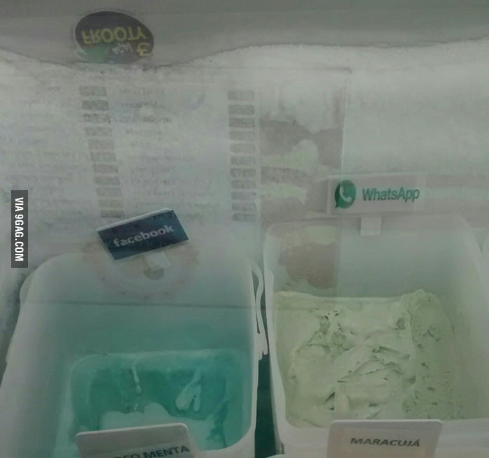 Only in Brazil: Ice cream Facebook and Whatsapp flavour... - 9GAG