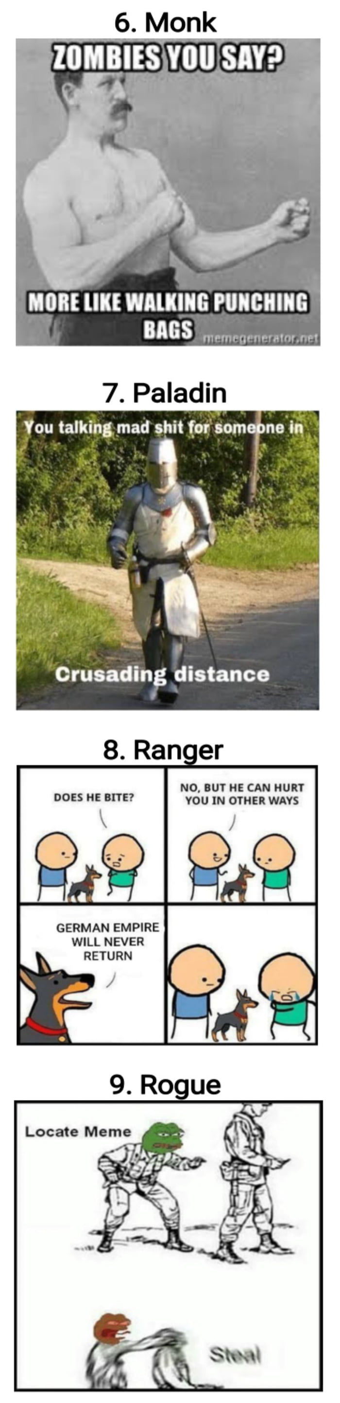 Me: "What if memes had DnD classes?" Everyone else: "That's not ...