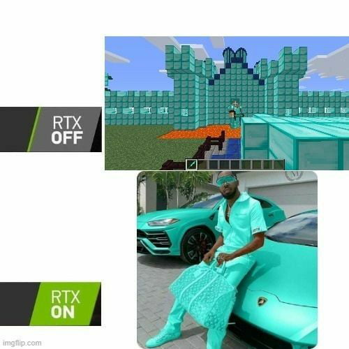 RTX ON/RTX OFF meme - 9GAG