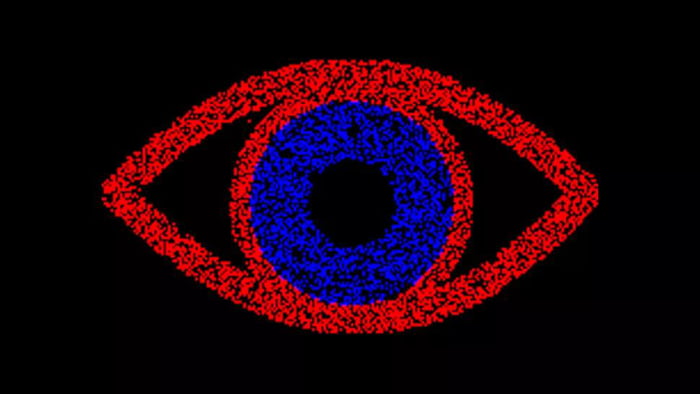 Chromostereopsis eye. For some, the image of the eye doesn't look ...