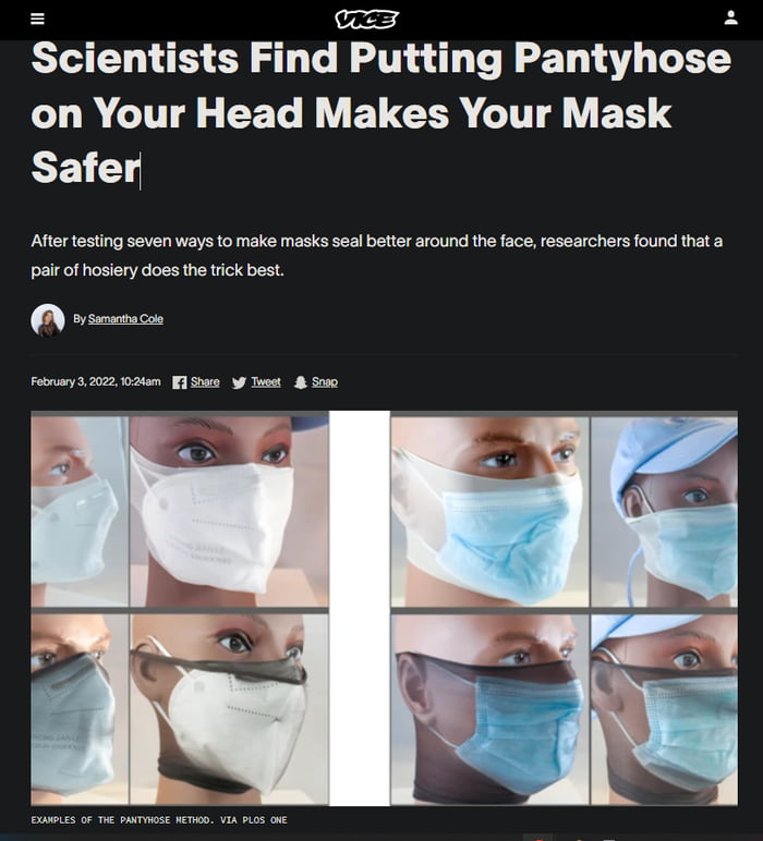 The Panty Hose Method. The new double masking. - 9GAG