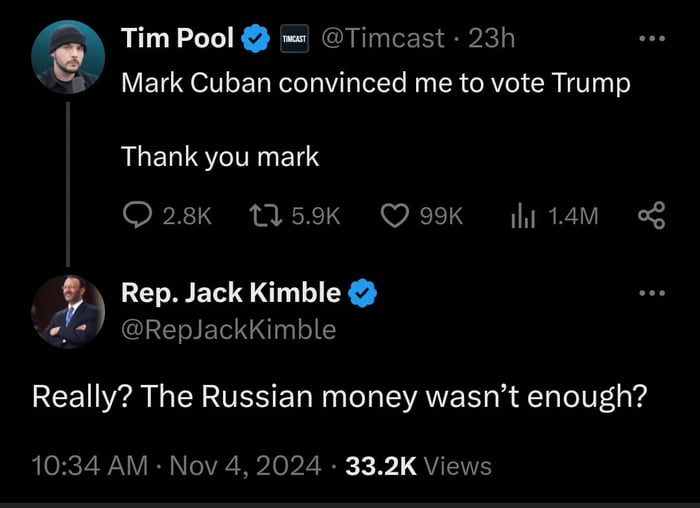 Tim Pool is a Russian asset. And a bald clown - 9GAG